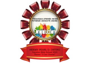 Award template for beginner students of DVBS | PPTX