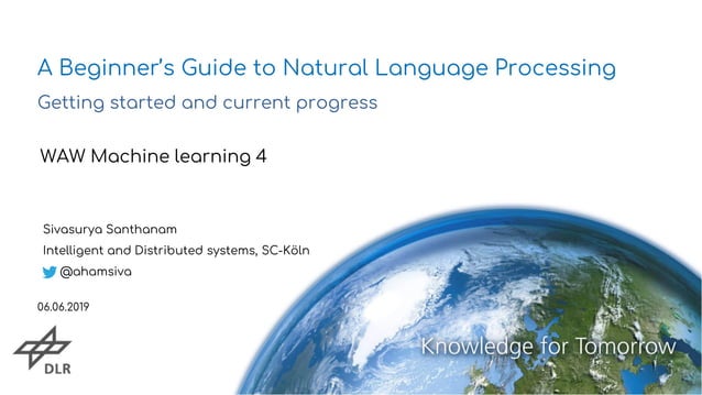 A beginner's Guide to Natural language processing | PPT