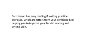 Turkish Language Lessons 1 for Beginners | PPTX