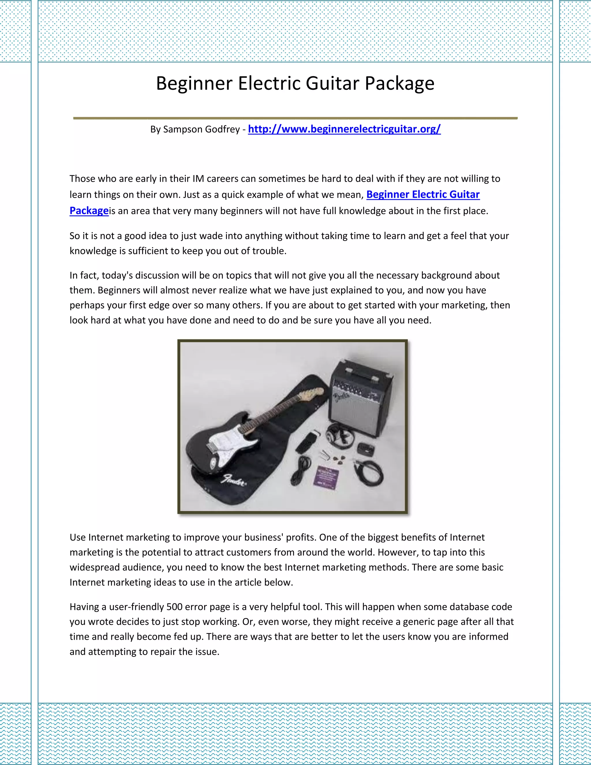 Beginner electric guitar package | PDF