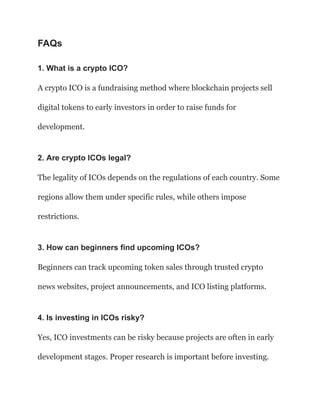 Beginner Friendly Guide to Crypto ICOs: How to Invest Safely and ...