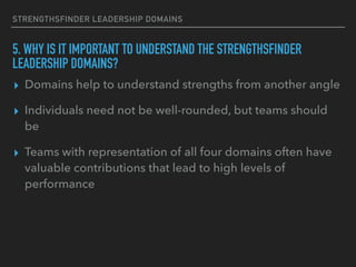 Beginner's Guide to the StrengthsFinder Leadership Domains | PDF