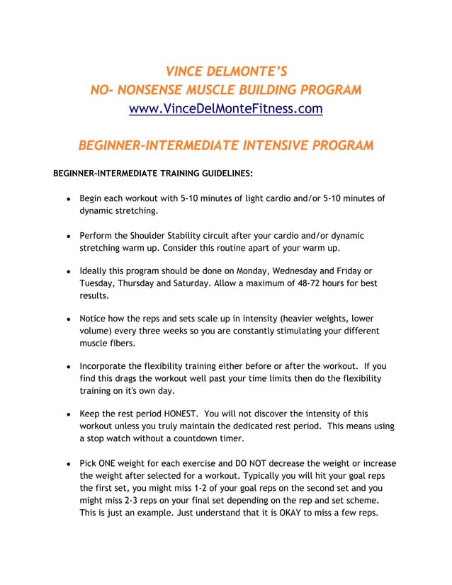 Beginner intermediate intensive_program | PDF
