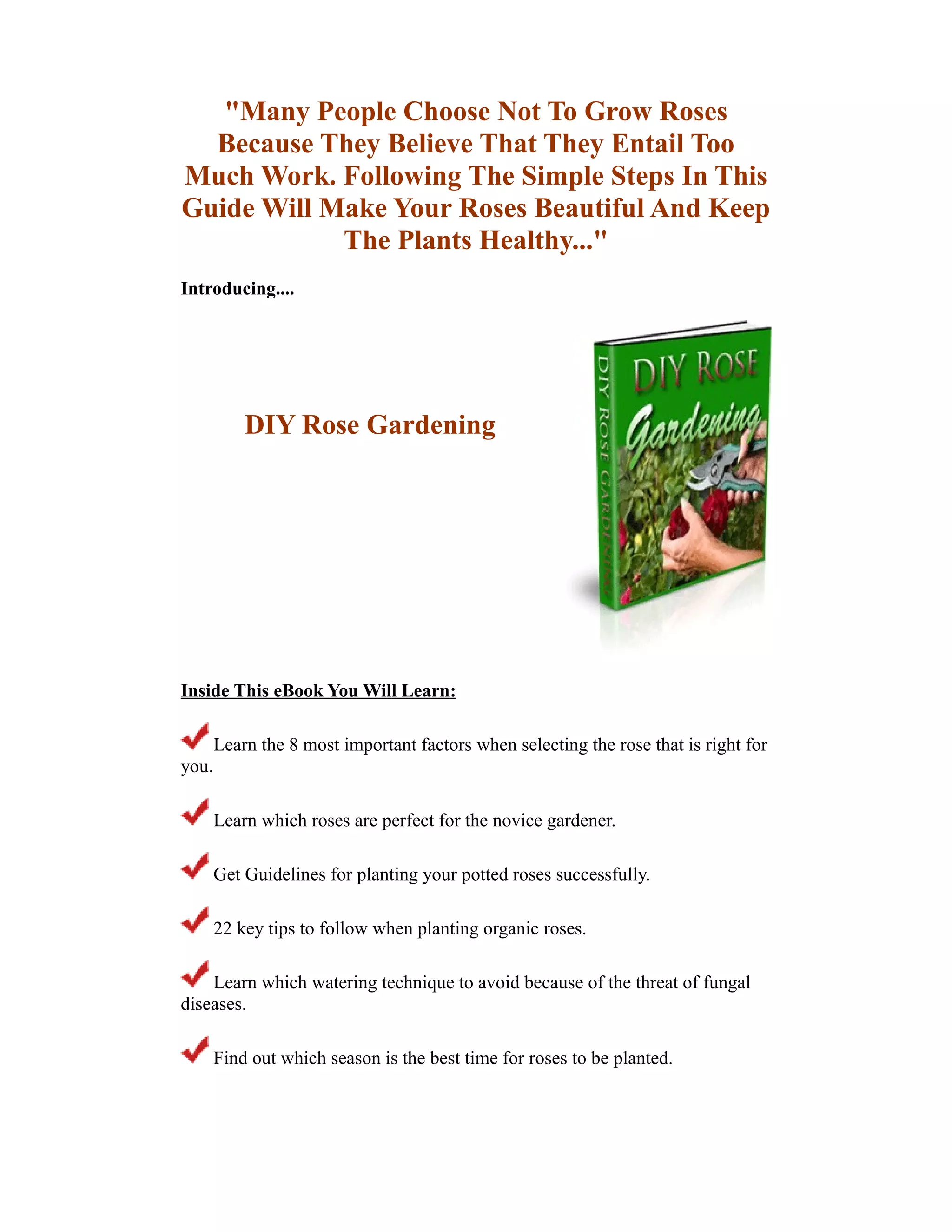 Beginner rose gardening | PDF