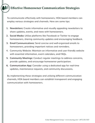 Beginner's Guide to HOA Board Membership | PDF