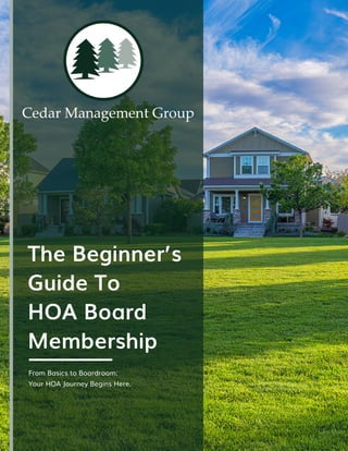 Beginner's Guide to HOA Board Membership | PDF