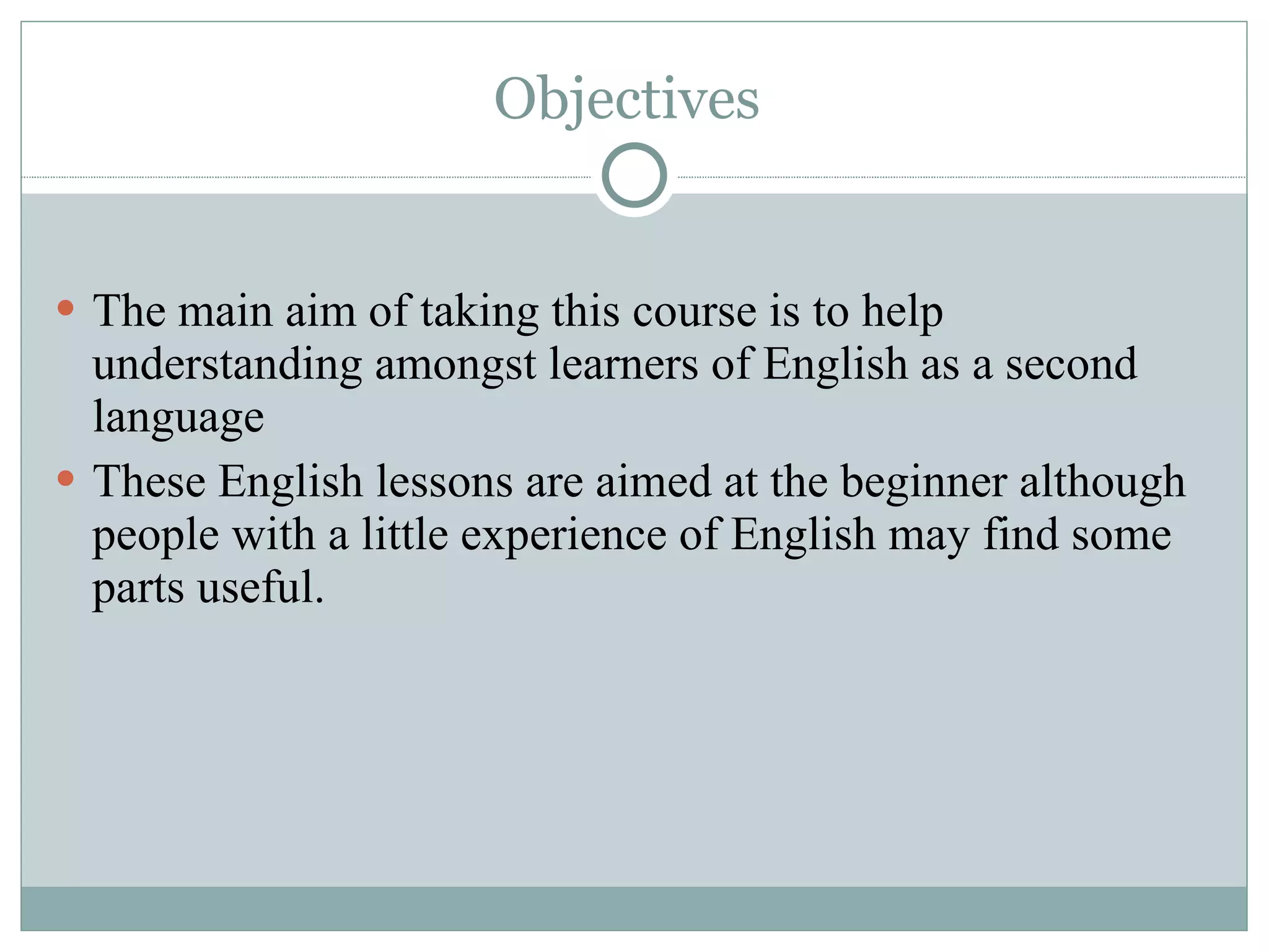 Beginners english course | PPT