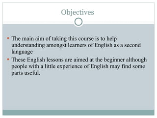 Beginners english course | PPT