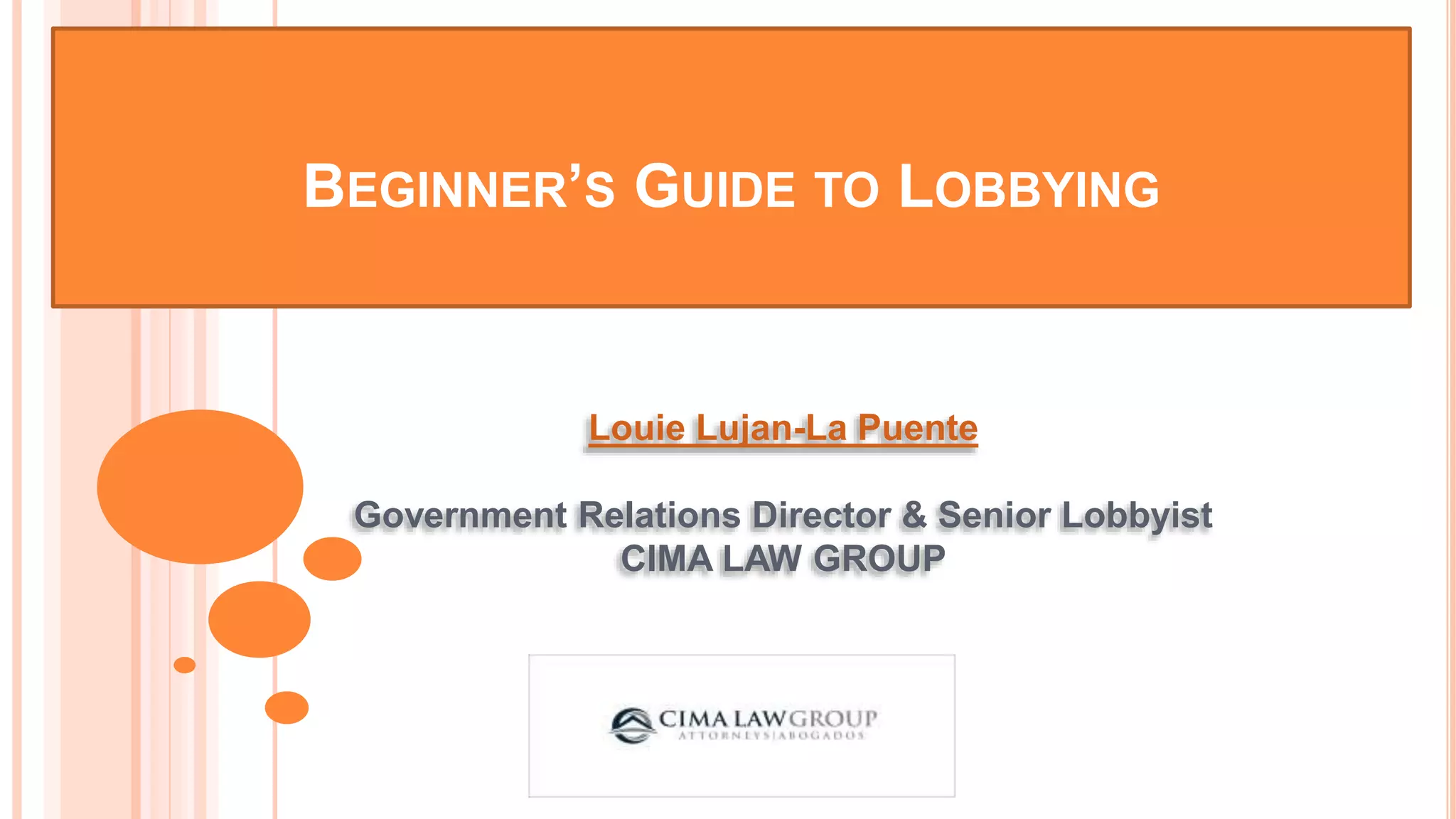 Beginner’s Guide to Lobbying | PPT