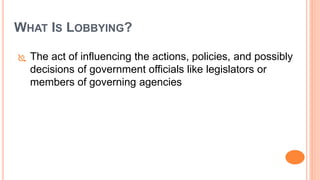 Beginner’s Guide to Lobbying | PPT