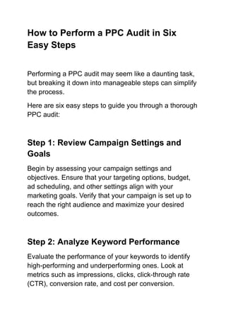 Beginner's Guide to PPC Audit_ Maximizing Your Advertising Campaigns ...
