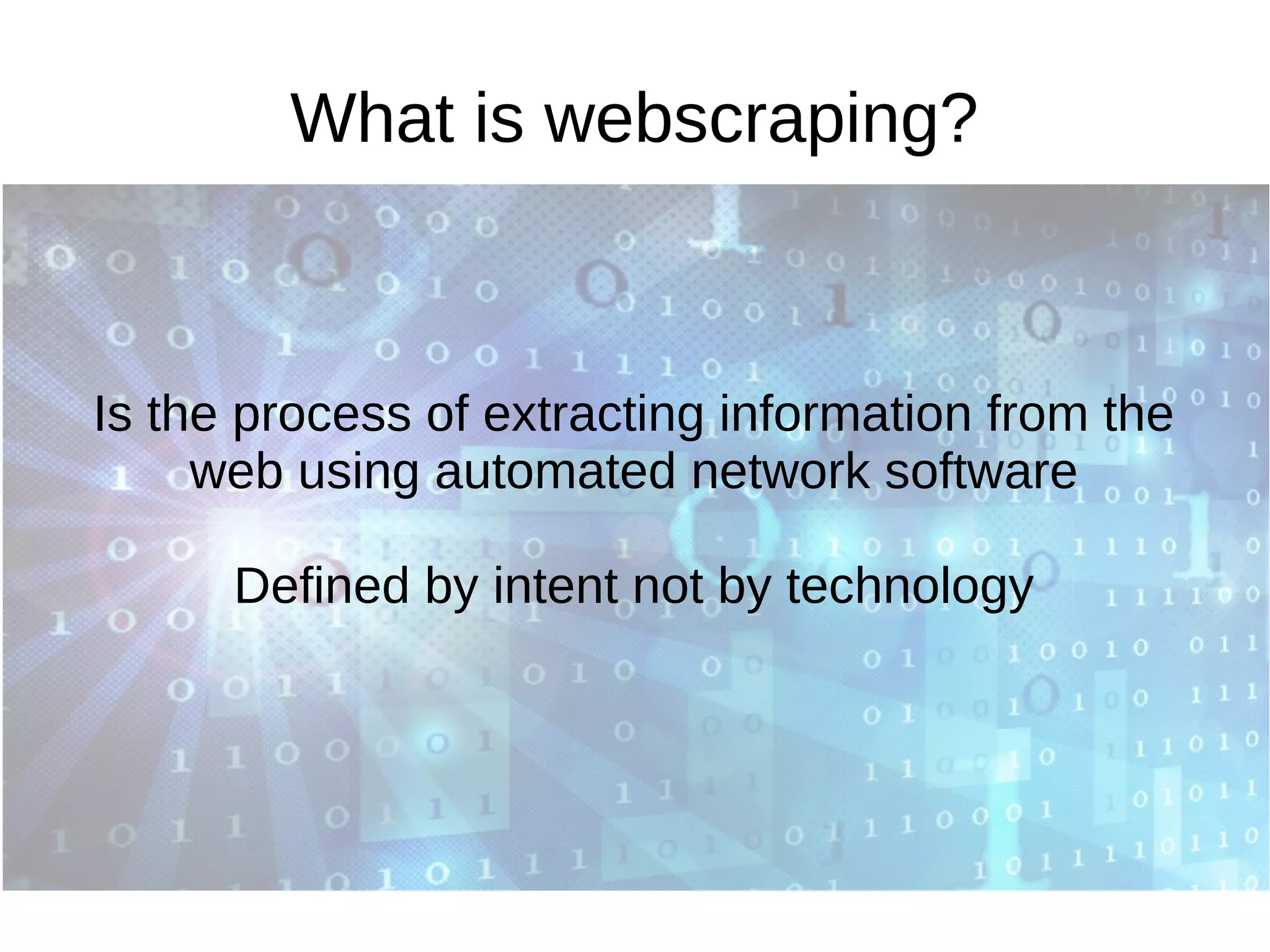 Beginner's Guide to Scraping | PPT