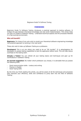 Beginners guide to software testing | PDF