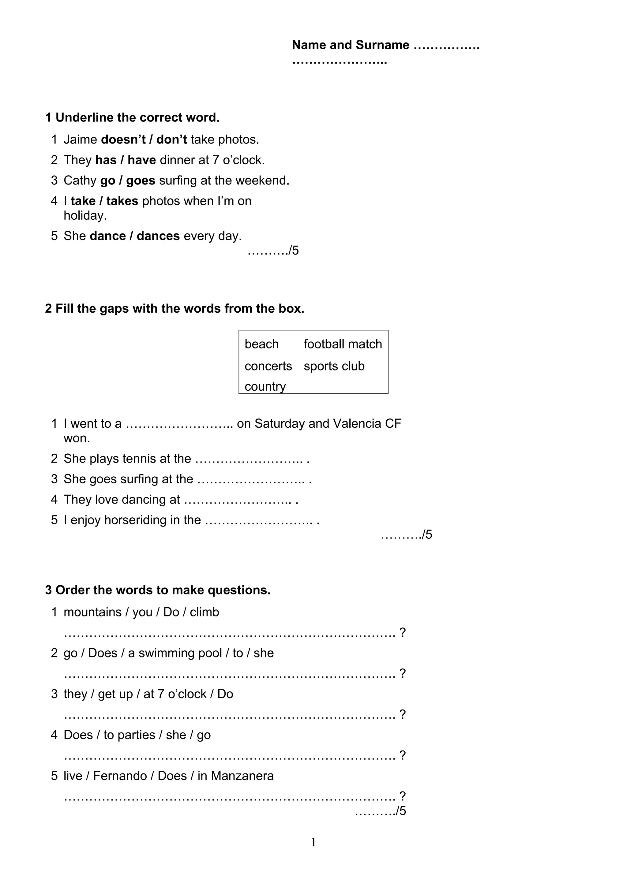 Test for beginner level; could be used by teachers | PDF