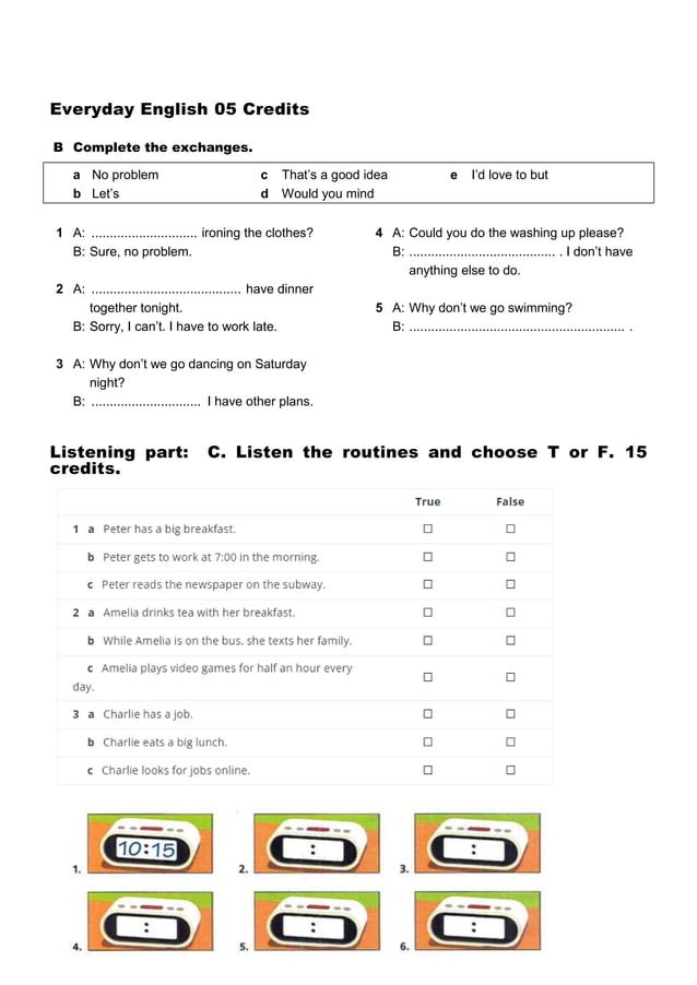 Beginners Unit Test 2 english level .doc