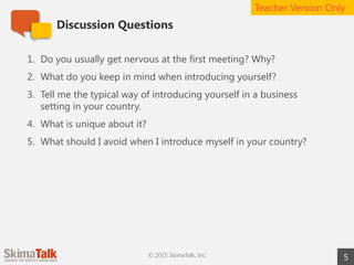 Beginner writing introduce yourself in a business setting - Lesson 1(t ...