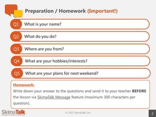 Beginner writing self-introduction - Lesson 1 | PPT