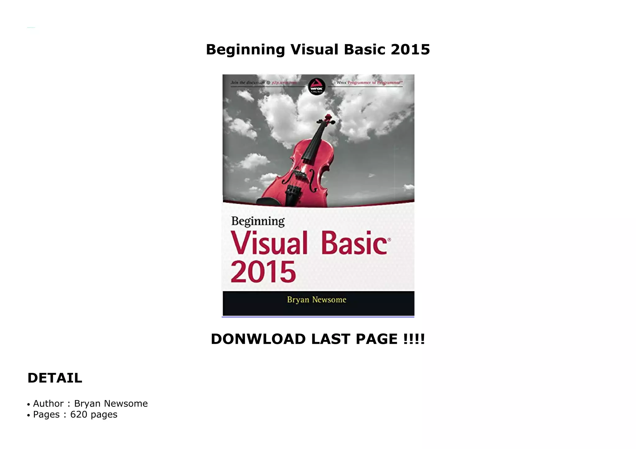 Beginning Visual Basic 2015 Ppt