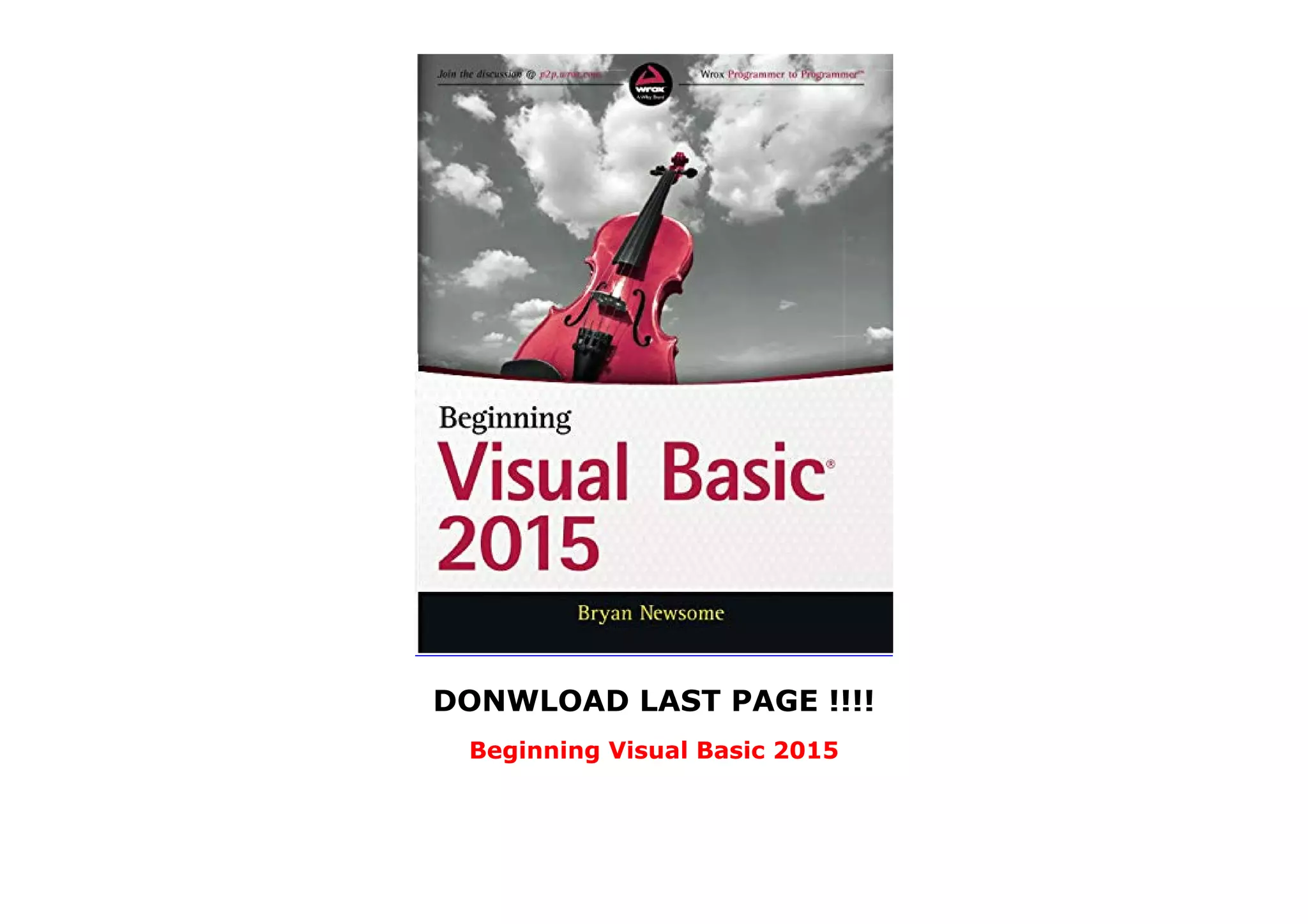 Beginning Visual Basic 2015 | PDF