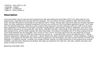 Beginning Visual Basic 2015 | PDF