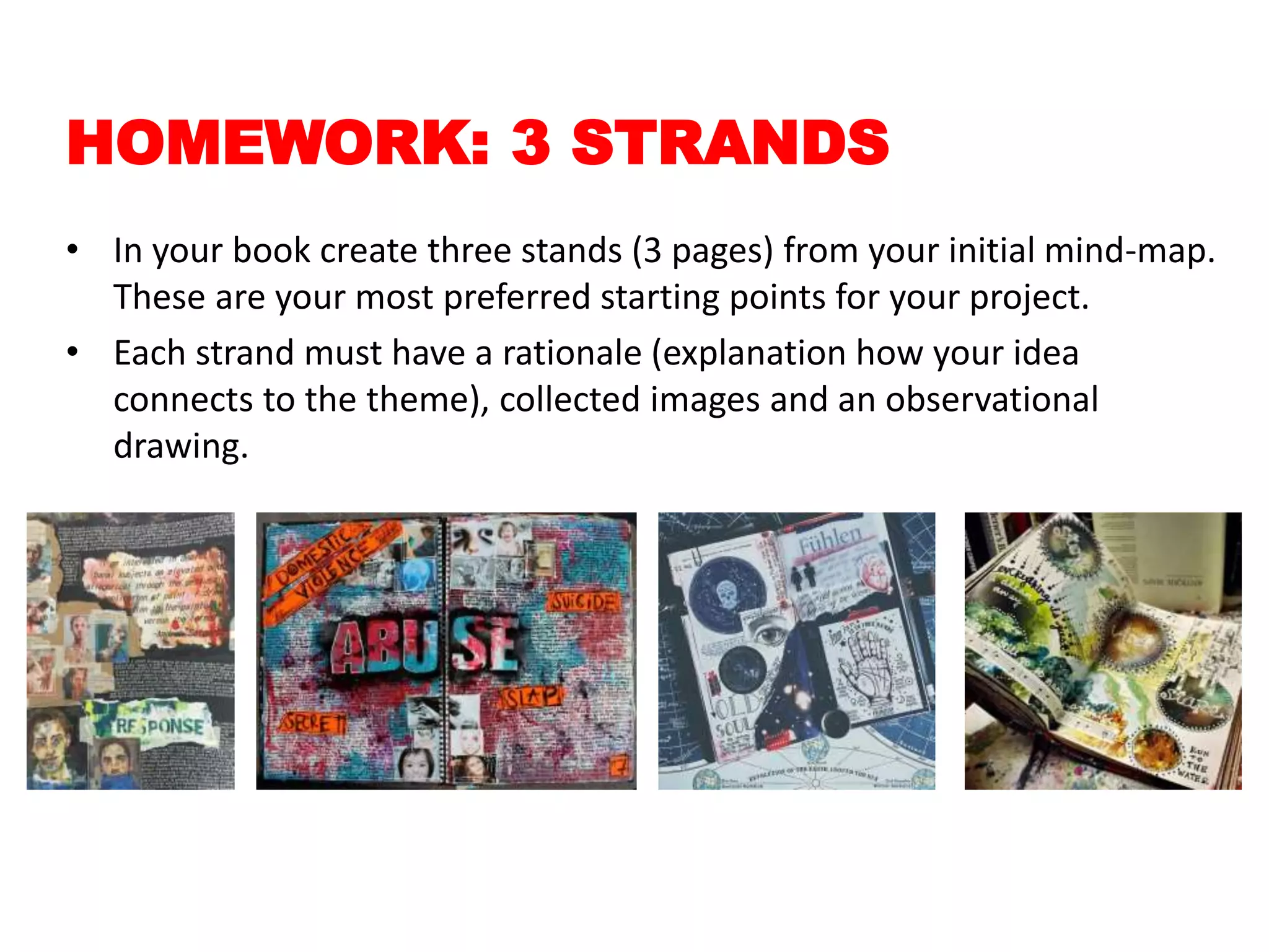 GCSE FIne Art, Exam project, Beginning and/or end, homework | PPTX