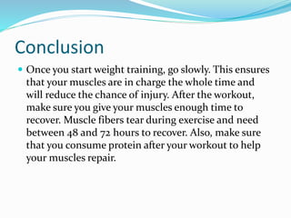 Beginning a Weight Lifting Regime | PPTX