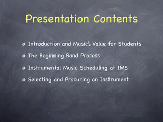 Beginning band meeting | KEY