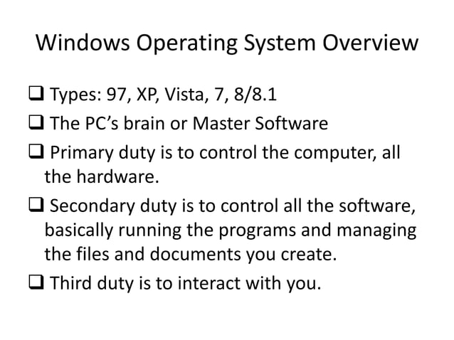 Beginning computer basics | PDF | Operating Systems | Computer Software and Applications
