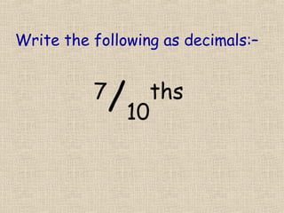 Beginning decimals copy - copy | PPT