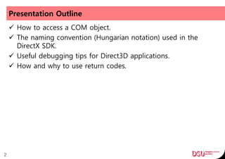 Beginning direct3d gameprogramming03_programmingconventions_20160414_jintaeks | PPTX