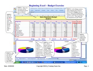 Beginning Excel Budget Exercise | DOC