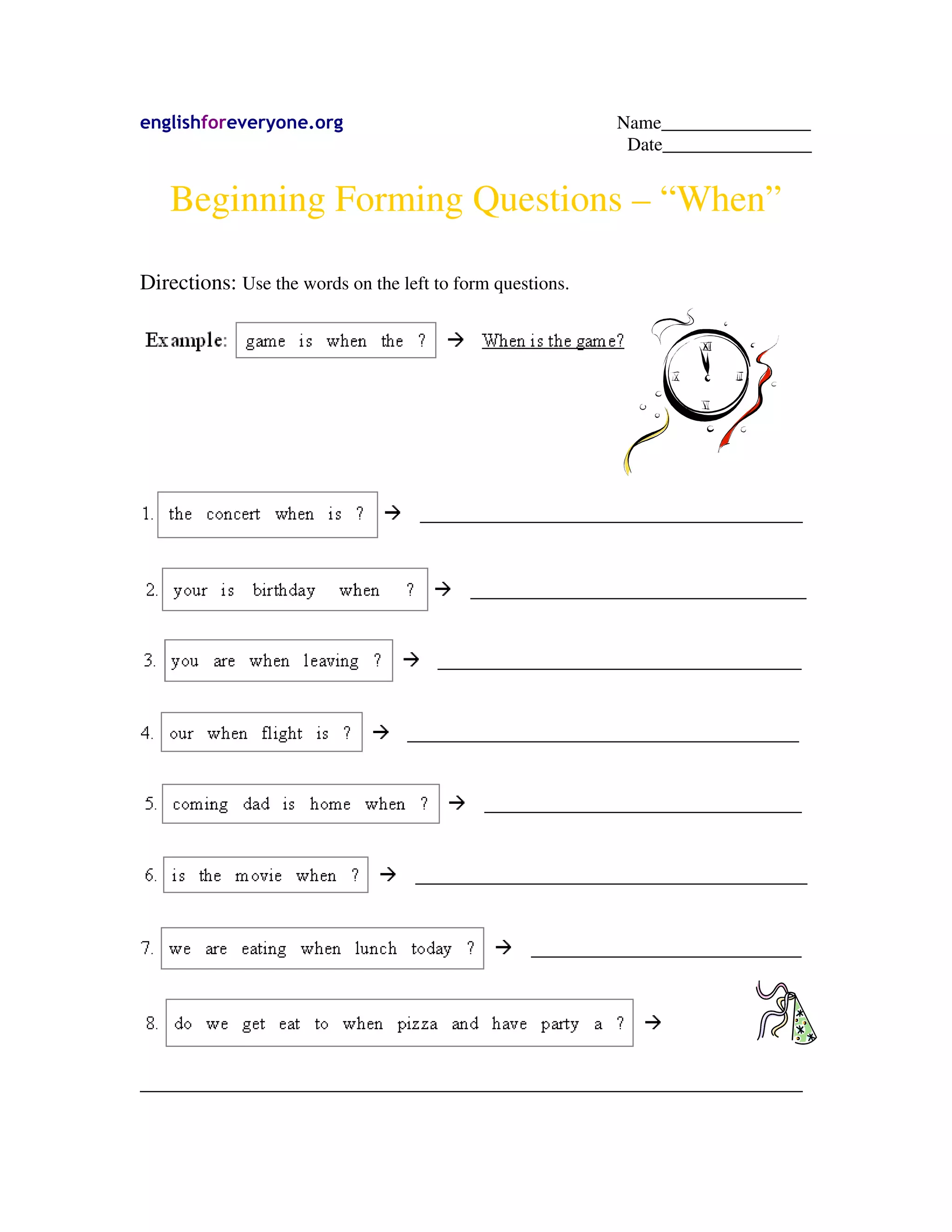 Beginning forming questions when | PDF