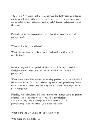 Beginning in the 1770s, an Age of Revolution swept through th.docx