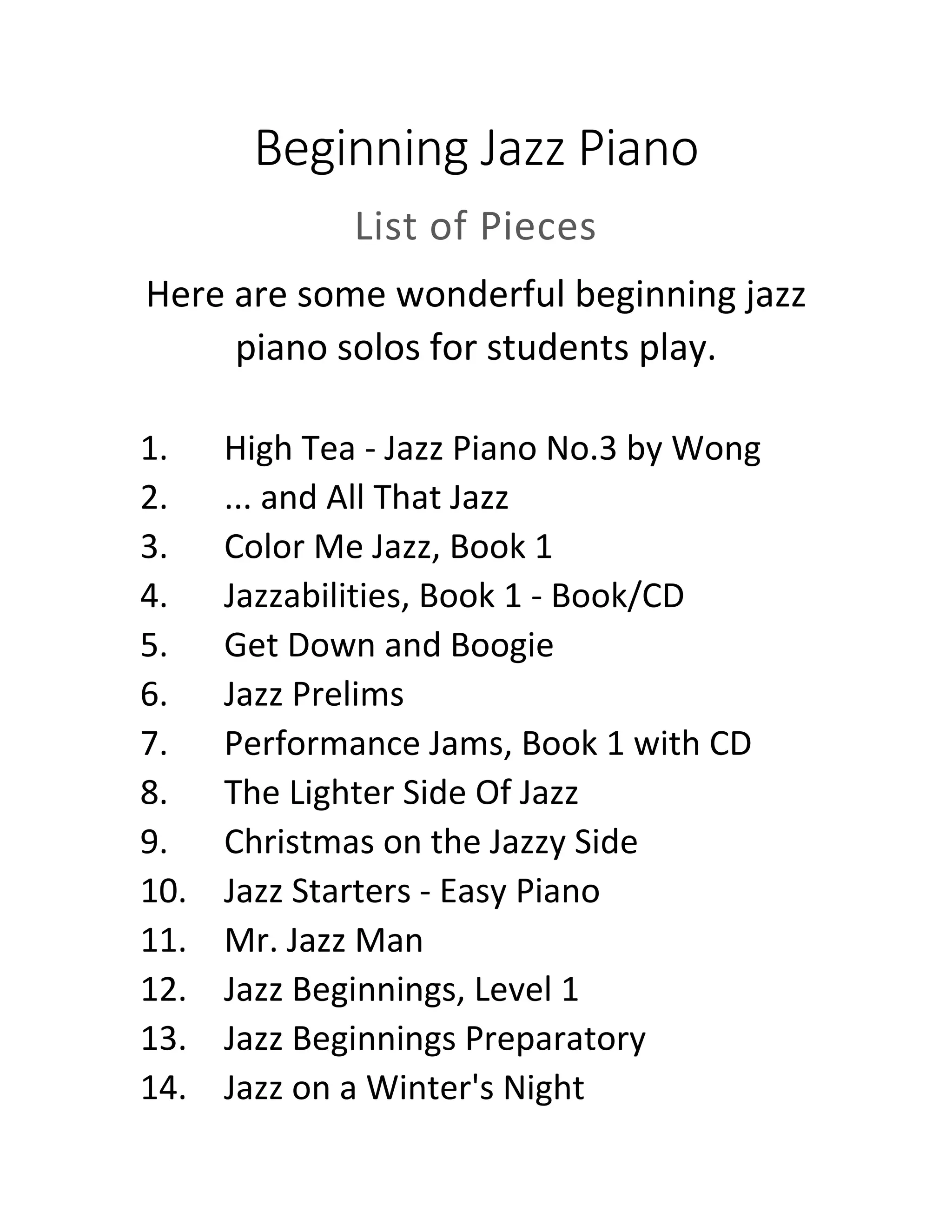 Beginning Jazz Piano | PDF