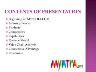 e- commerce ppt on myntra.com