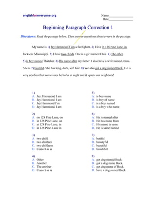Beginning paragraph correction 1 | PDF