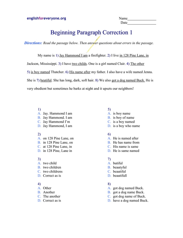 Beginning paragraph correction 1 | PDF | Dogs | Pets