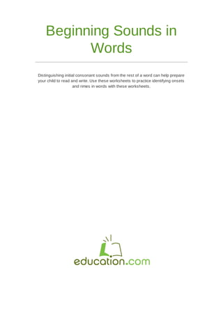 Beginning sounds kinderg | PDF
