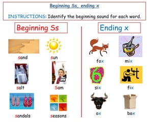 Beginning ss, ending x. | PPTX