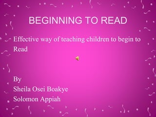 Beginning to read | PPTX