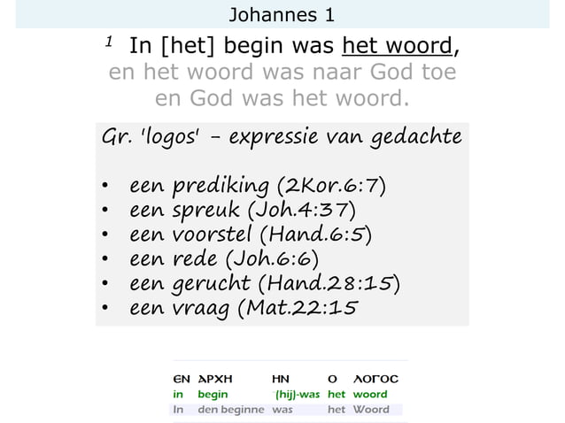 in den beginnen was... het woord | PPT