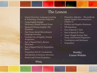 Basic English Grammar: Meeting #1 | PPT