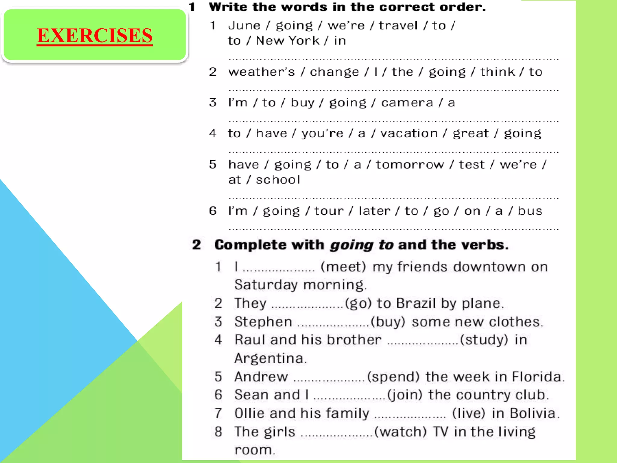 Be going to - GRAMMAR | PPTX
