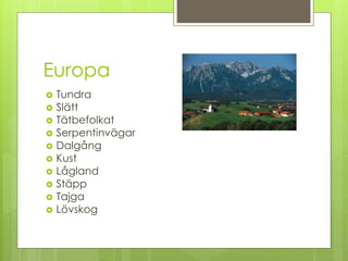 Begrepp i geografi europa | PPTX