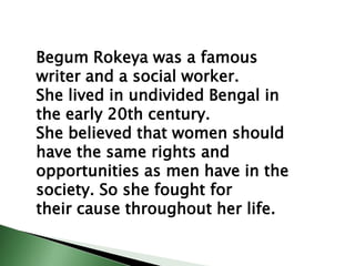 Begum rokeya | PPTX