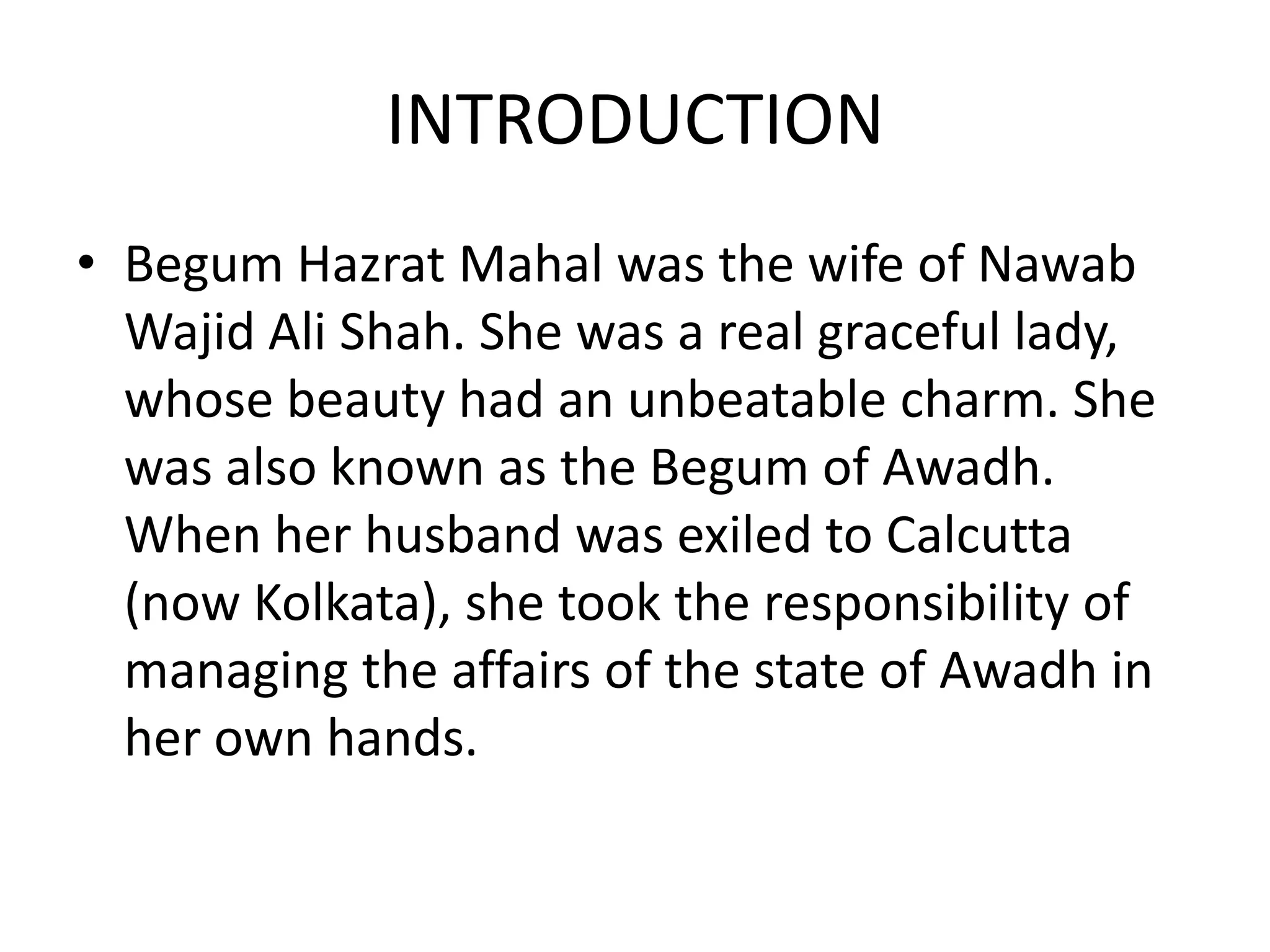 Begum Hazrat Mahal Freedom Fighter