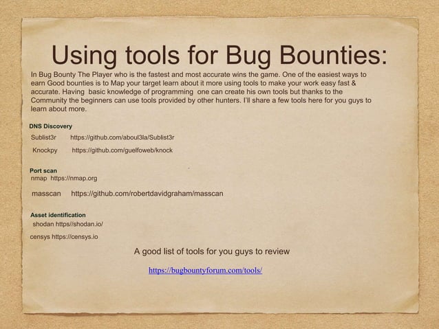 Basics of getting Into Bug Bounty Hunting | PPT