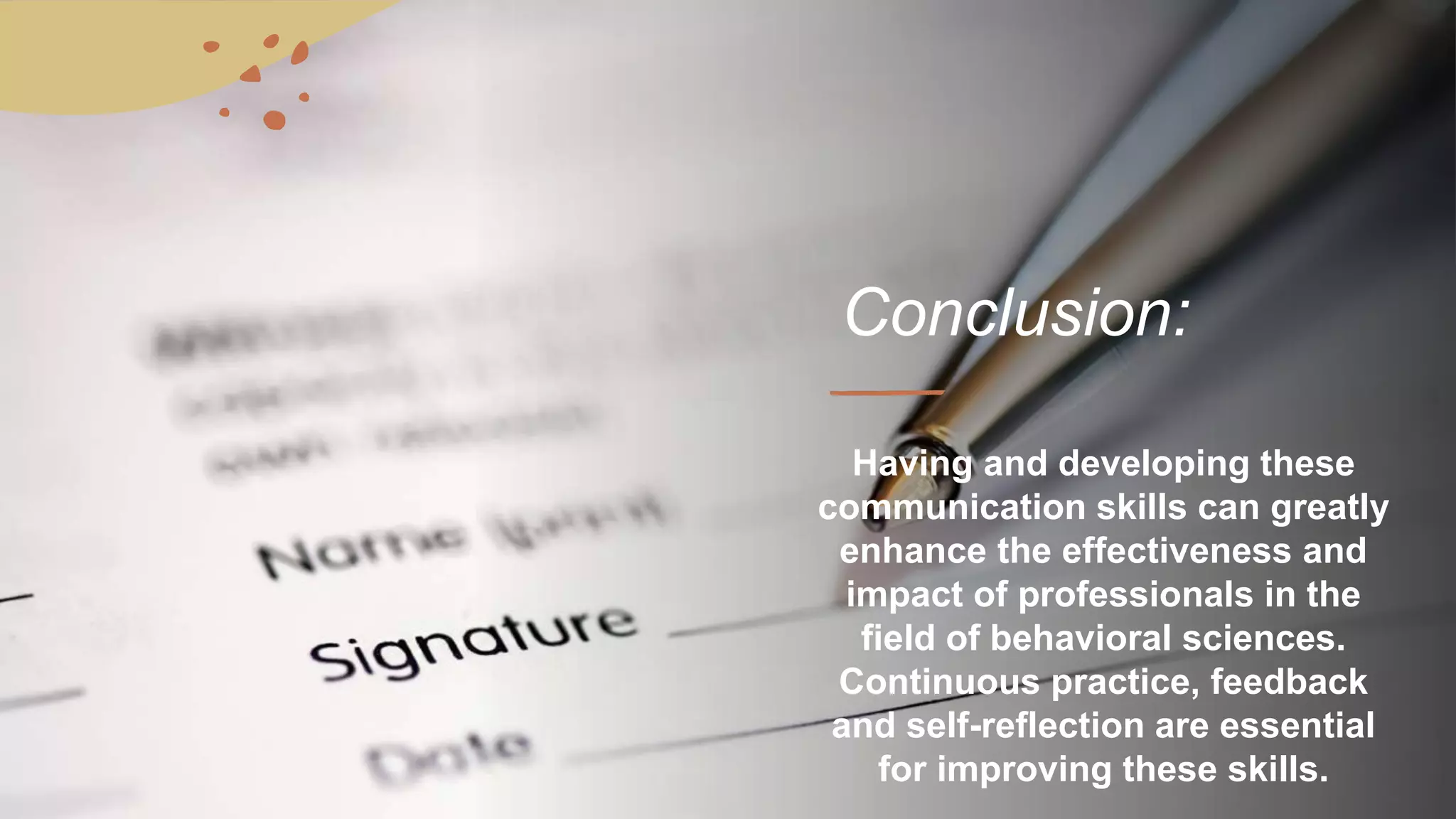 communication skills ( behavioral science) | PPTX