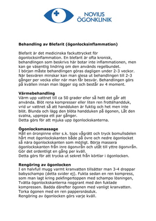 Behandling av blefarit | PDF