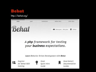Behat, Behavioral Driven Development (BDD) in PHP | PPT